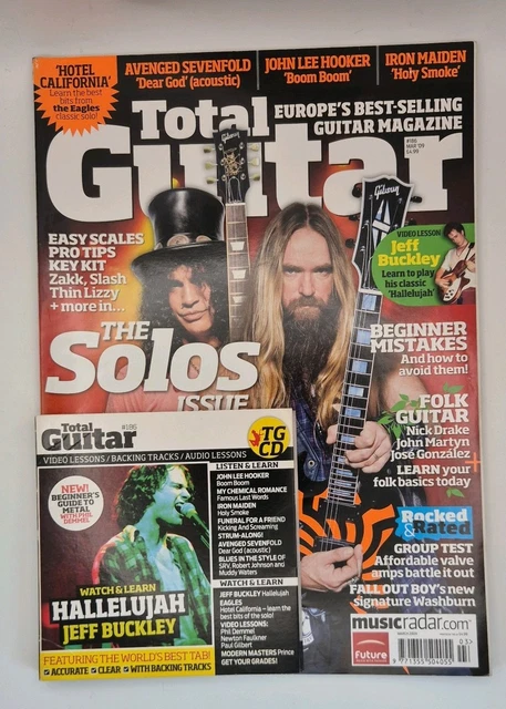 TOTAL GUITAR MAGAZINE March 2009 186 Slash Zakk Wylde Jeff Buckley (3 ...