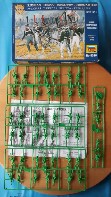 ZVEZDA 1/72 RUSSIAN Heavy Infantry Grenadiers Napoleonic figures set ...