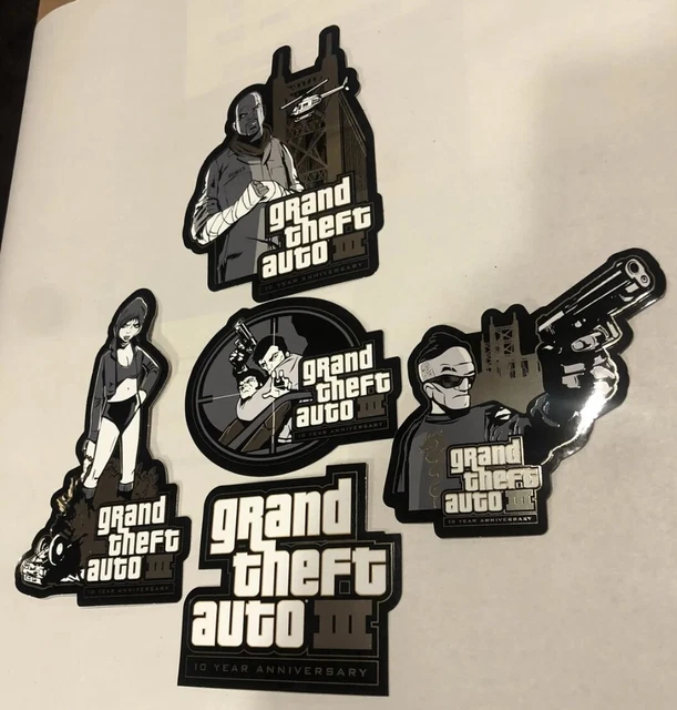 RARE GTA 3 Grand Theft Auto 3 Sticker Pack 10th Anniversary Rockstar ...