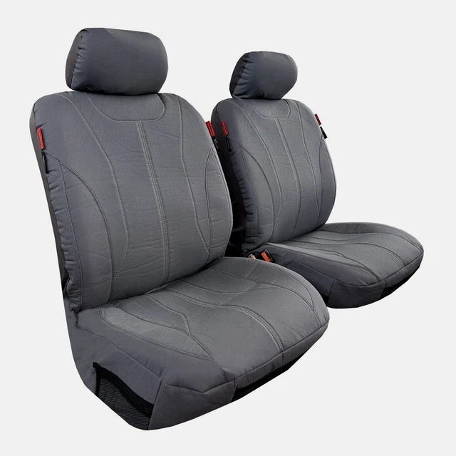 GREY COTTON CANVAS Seat Covers For Toyota Landcruiser Ute (VDJ79 ...