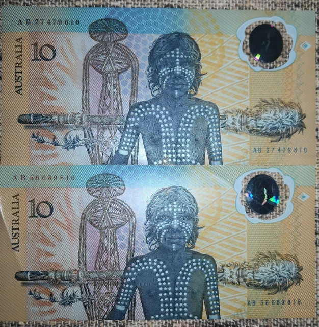 2 X 1988 AUSTRALIAN $10 DOLLAR RARE BICENTENNIAL BANK NOTES $50.00 ...
