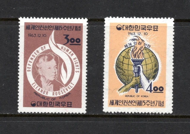 R4621 CORÉE 1963 Human Rights Eleanor Roosevelt 2v. MNH EUR 3,31 ...