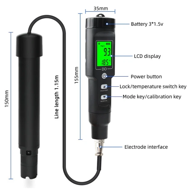 DO9100 GAMMA DI prova analizzatore di ossigeno disciolto 0 40 mg/l ...