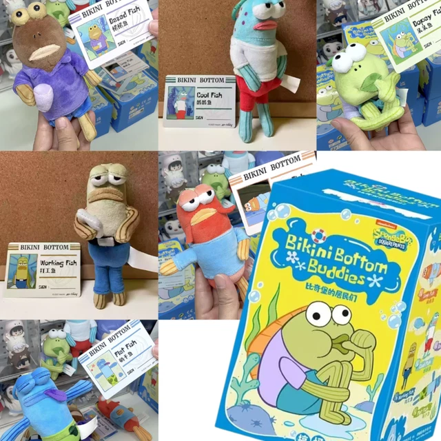 BIKINI BOTTOM BUDDIES Series Blind Box Plush Keychains Plushy £17.03 ...