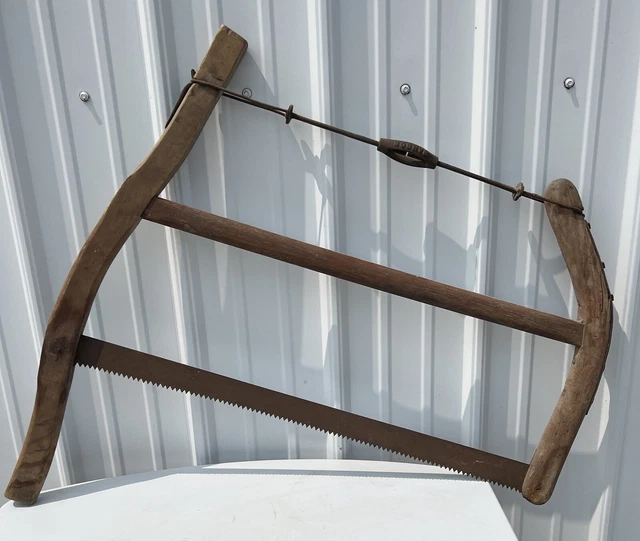 ANTIQUE VINTAGE BUCK Cross Cut Bow Hand Saw Logging Farm Tool Primitive ...
