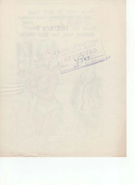 Bamforth Original Pencil Sketch Stockings Big Boobs Frostbite Gc