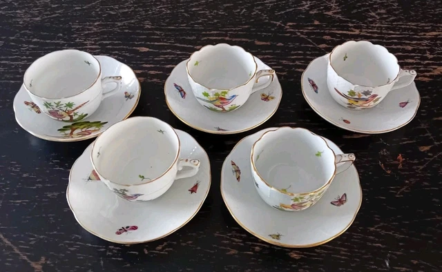 TASSE/SOUCOUPE &HEREND&HVNGARIA .Oiseaux, Papillons, Insectes EUR 350 ...