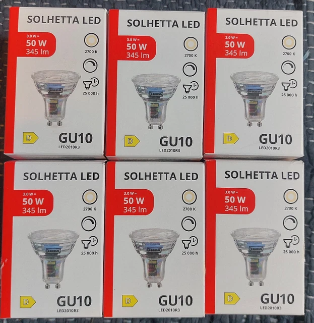 IKEA SOLHETTA LED Reflektor 50W GU10 345Lumen warmweiß 2700K DIMMBAR (6 ...