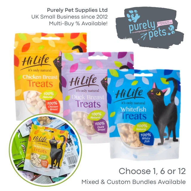 HI LIFE 100% Natural Cat Kitten Treats Freeze Dried Chicken Duck ...