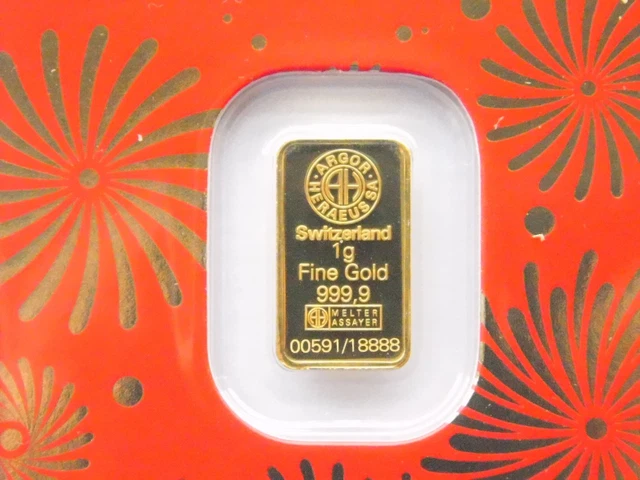 GOLDBARREN 1 GRAMM 2026 Pferd 999.9 ARGOR HERAEUS Limitierte Edition 1g ...