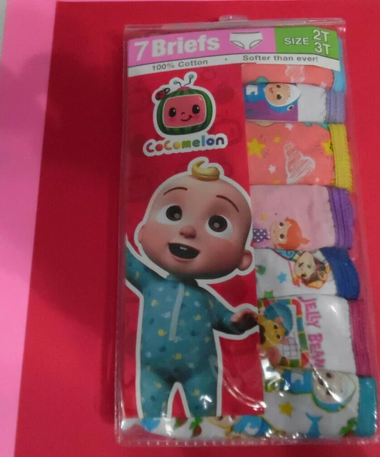 COCOMELON UNDIES ALL Cotton Underwear 7 Panty Girls Toddler Size 2T 3T ...