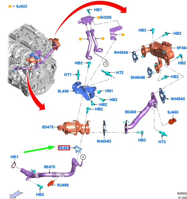 NEU FORD KUGA Mk3 Egr-Rohrdichtung 2302178 Lb5E-9D468-Ab Original EUR ...