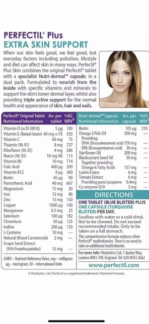 VITABIOTICS PERFECTIL PLUS Skin Extra Support Healthy 56 Tablet/Capsule ...