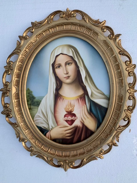 SACRE IMMAGINE MARIA con Telaio Madonna Antico 58x68cm Madre di Dio EUR ...