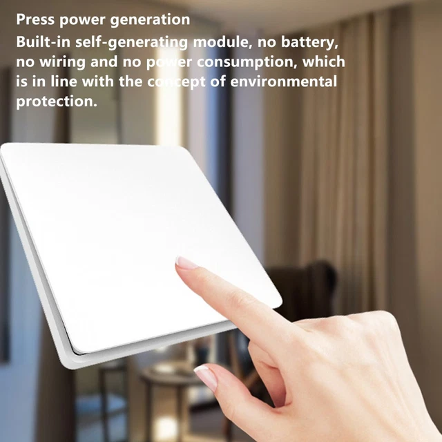 WIRELESS-LIGHT-SWITCH/BATTERY WALL SWITCH With Receiver/Self Powered ...
