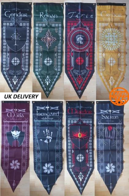 LORD OF THE Rings The Hobbit Banner Flag LOTR Rohan Comic Con Film Prop ...