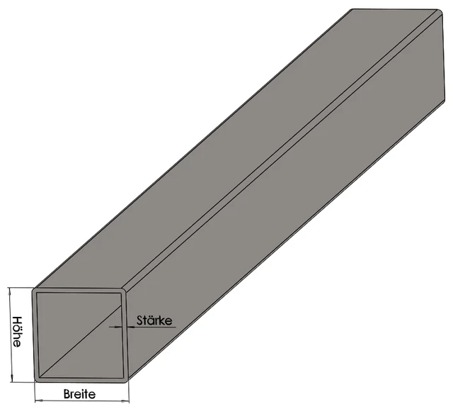 SQUARE TUBE BLANK Steel S235JR - Iron Metal Rod Profile Square ...