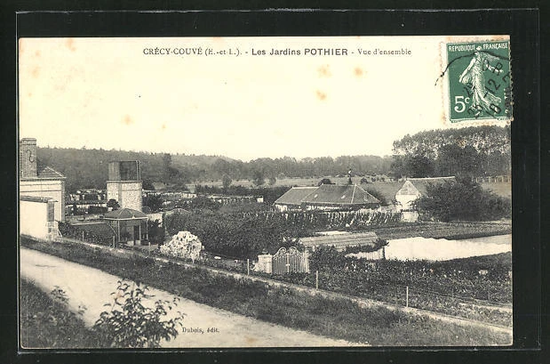 CPA CRÉCY-COUVÉ, LES Jardins Pothier - Vue d´ensemble 1910 EUR 2,00 ...