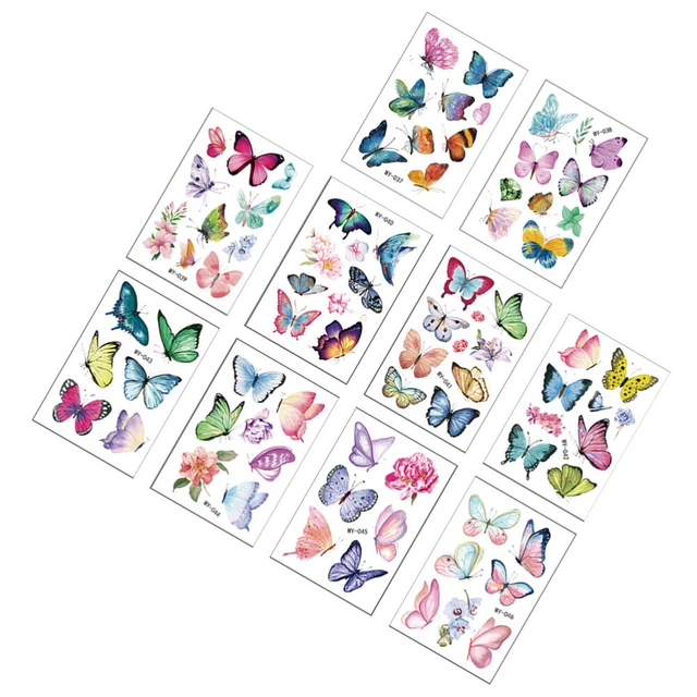 10 SHEETS CORPS De Stickers Coller Sur Tatouage - Autocollant Étanche ...