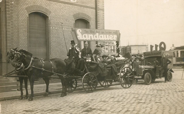 WK1 FOTO PHOTO Sandauer Bier Banner Kutsche Auto KFZ Fahrzeug ...