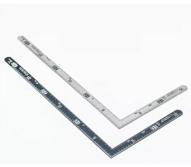 JAPAN SHINWA STEEL TRY SQUARE RIGHT ANGLE STRAIGHT EDGE L RULER 30CM ...