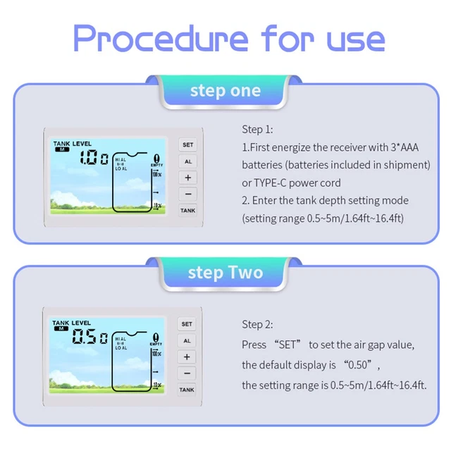 WIRELESS ULTRASONIC WATER Level Monitor Solar High/Low Alarm IP65 8T8C ...