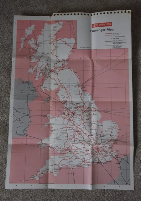 1970 BRITISH RAIL BR Passenger Network Map - VGC £6.75 - PicClick UK