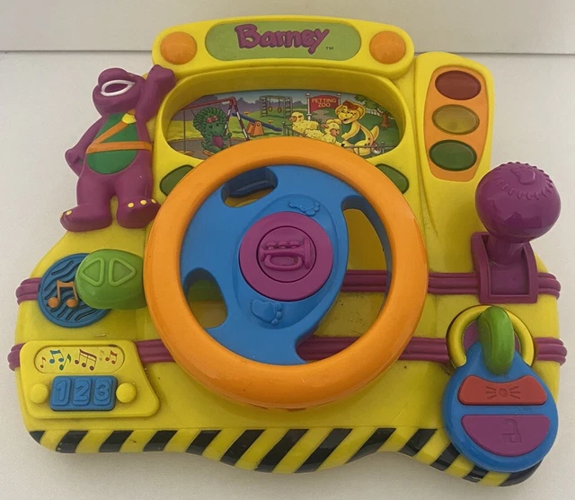 BARNEY THE PURPLE Dinosaur Talking/Light Up Steering Wheel Kids Toy ...