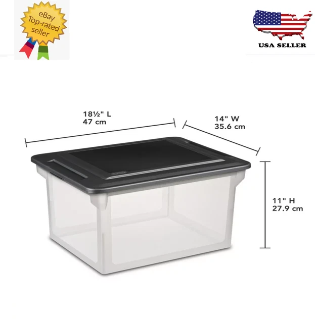 NEW STERILITE PLASTIC Storage Bin/ File Box, 18 1/2" L x 14" W x 11" H ...