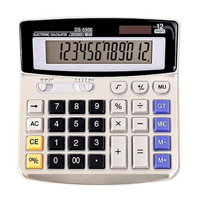 -5500 DISPLAY CALCULATOR,12 Digit Desk Office Adding Machine Accounting ...