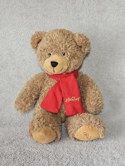 HAMLEYS COLLECTABLE BROWN Teddy Bear With Scarf, Soft Toy Plush, Cuddly ...
