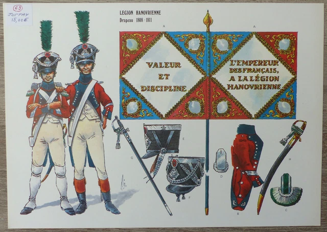 RIGO: LE PLUMET, Uniformes planche 171: Légion Hanovrienne Drapeau 1808 ...