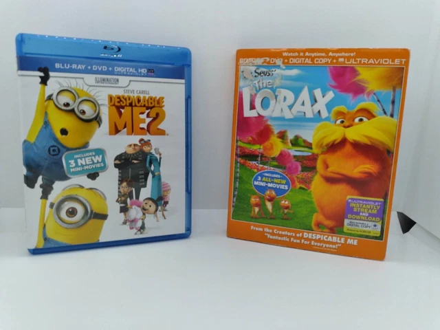 DR. SEUSS THE Lorax & Despicable Me 2 Blu-Ray & DVD Set of 2 (Very Good ...