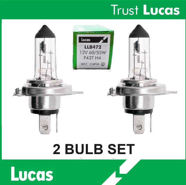 2 LUCAS H4 LLB472 Halogen Headlights 12V PAIR £6.99 - PicClick UK