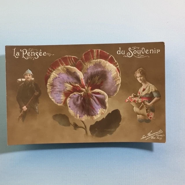 WW1 SWEETHEART SOLDIER Bayonet Postcard C1917 Real Photo Camp Uniform ...