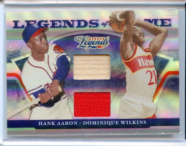 MAZZA IN MAGLIA Hank Aaron Dominique Wilkins 2008 Donruss leggende ...