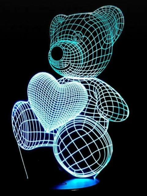 CHRISTMAS GIFT 3D night light Teddy bear £11.87 - PicClick UK