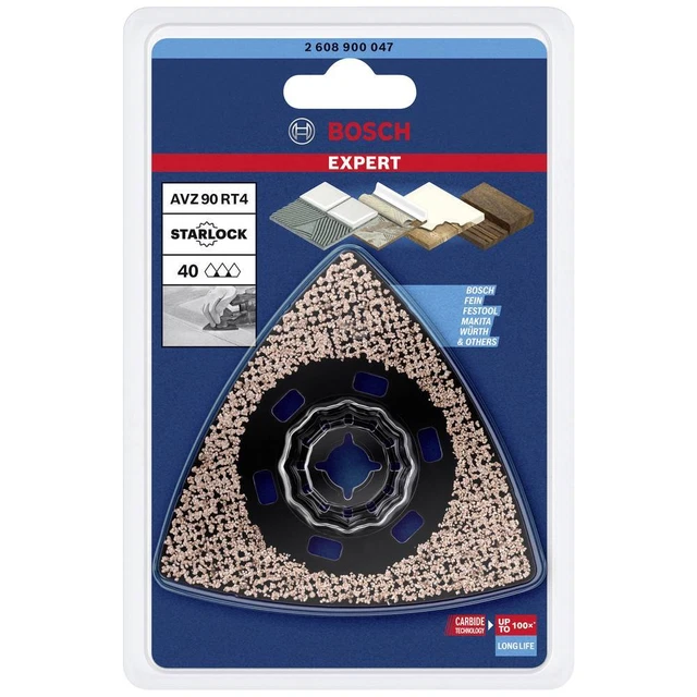BOSCH ACCESSORIES 2608900047 EXPERT Sanding Plate AVZ 90 RT4 Carbide ...