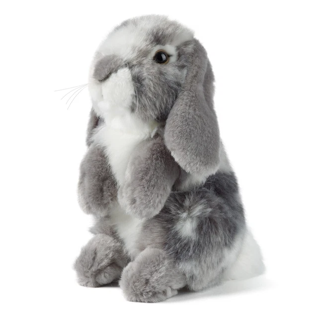 LIVING NATURE GREY Sitting Lop Eared Rabbit An345G Cuddly Soft Plush ...
