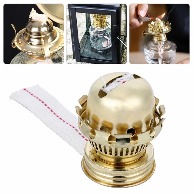 GLASS OIL LAMP Core Accessories Retro Kerosene Lamp Cap Oil Lamp-Wick ...