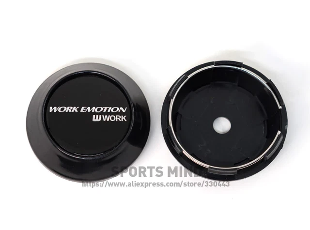 4X69MM WORK EMOTION Logo Emblems Wheel Center Caps Hubcaps Badges Black ...