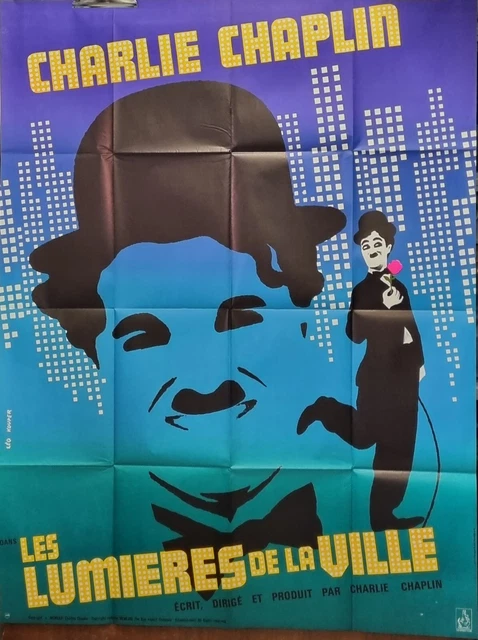 ANCIENNE AFFICHE DE cinéma originale - " Les lumières de la ville " -120x160 cm EUR 100,00 ...