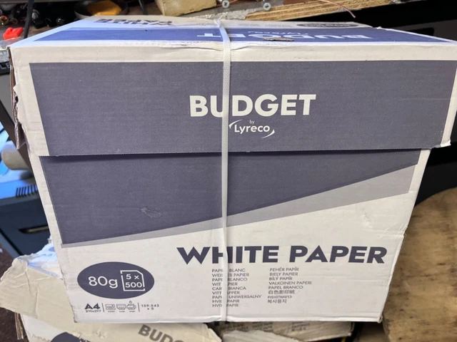 LYRECO A4 WHITE Paper 80Gsm Printer Copier | 5 Reams (2500 Sheets) Full Box £18.00 - PicClick UK