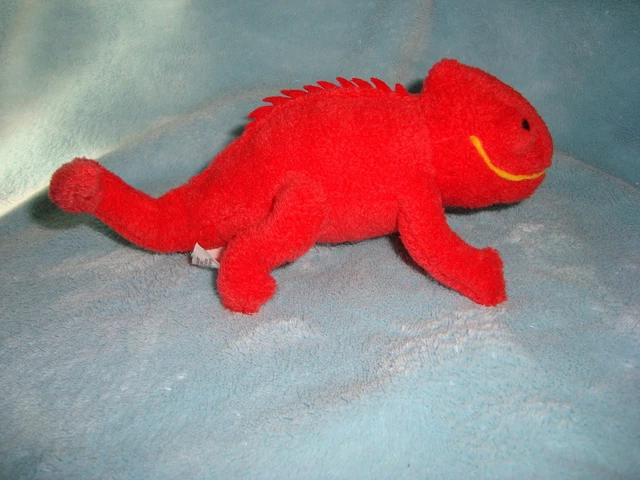 GUND TELUS RED Chameleon Lizard Gecko Bendable Plush 2.5" tall x 9.5 ...