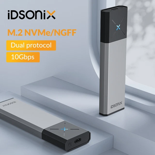 IDSONIX M.2 NGFF NVMe SATA SSD Festplattengehäuse USB3.2 10Gbit/s Dual ... IDSONIX M.2 NGFF NVMe SATA SSD Festplattengehäuse USB3.2 10Gbit/s Dual ...