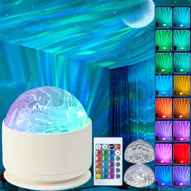 NORTHERN LIGHTS WATER Wave Night Light With Remote Led Atmosphere Lamp ...