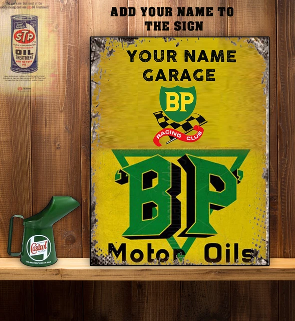 PERSONALISED BP OIL PETROL GARAGE WORKSHOP SHED Vintage Metal Sign ...