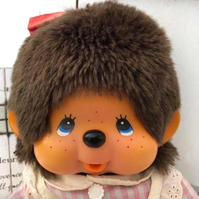MONCHHICHI PLUSH TOY Stuffed Animal H26cm Blue Eyes Girl Original dress ...