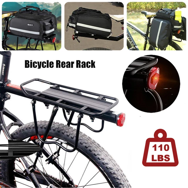 110LB REAR BIKE Rack Bicycle Cargo Rack Pannier Luggage Carrier Holder ...
