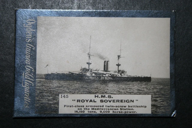 HMS ROYAL SOVEREIGN Schlachtschiff Royal Navy Vintage 1901 Fotokarte ...
